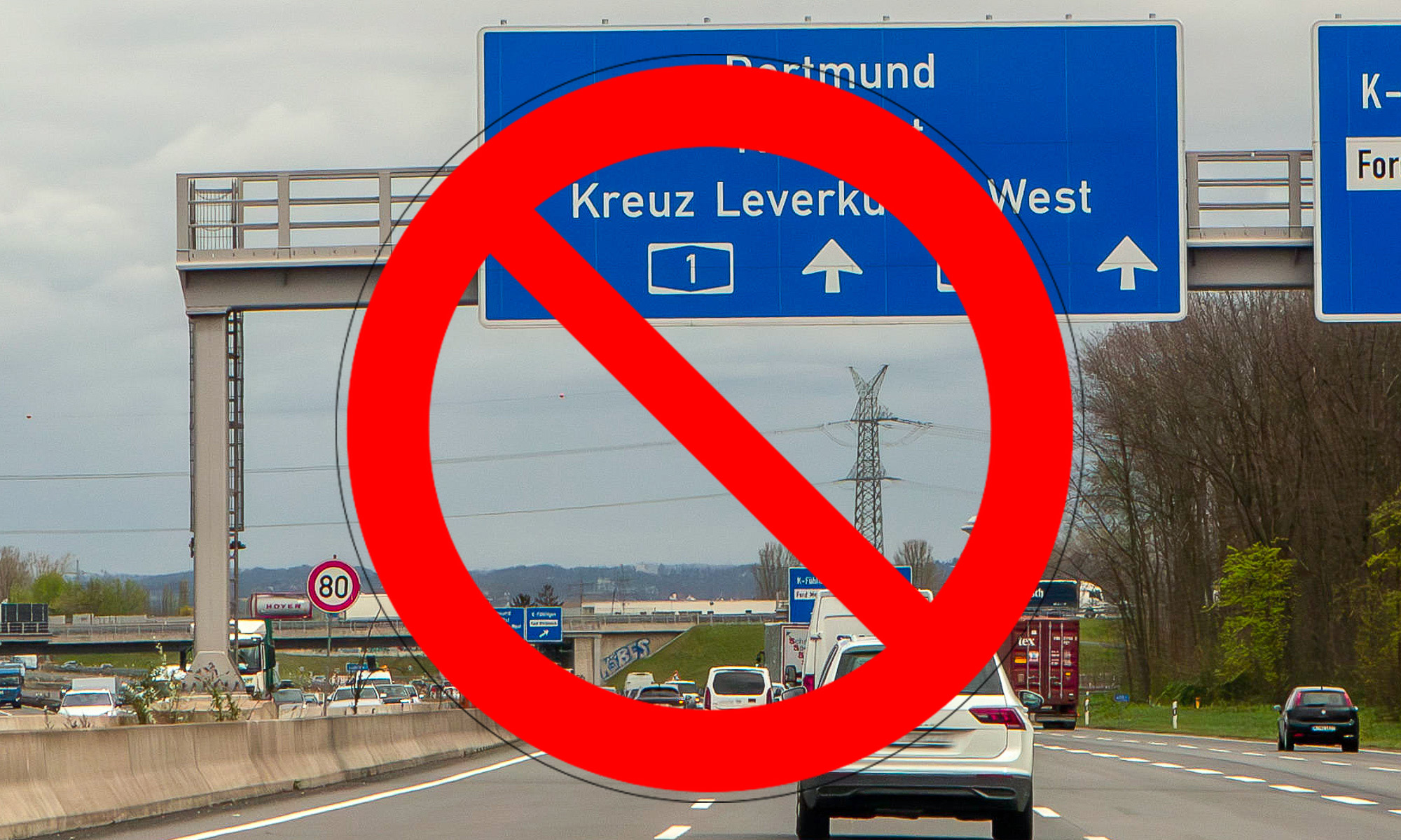 A1 zwischen Kreuz Leverkusen-West und Leverkusen am Wochenende gesperrt