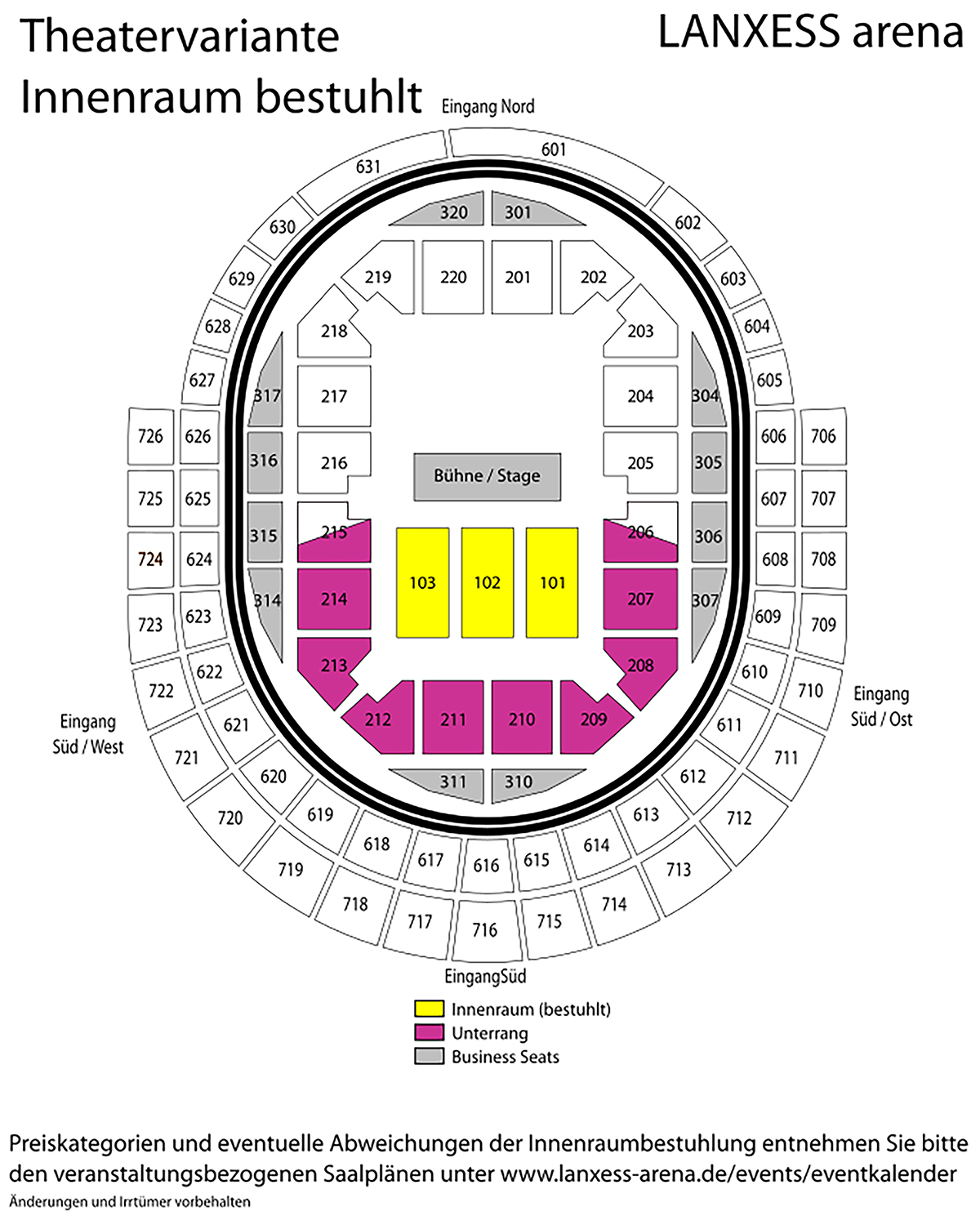 Lanxess-Arena: Pläne der Halle, Sitzplätze und Saalplan | koeln.de